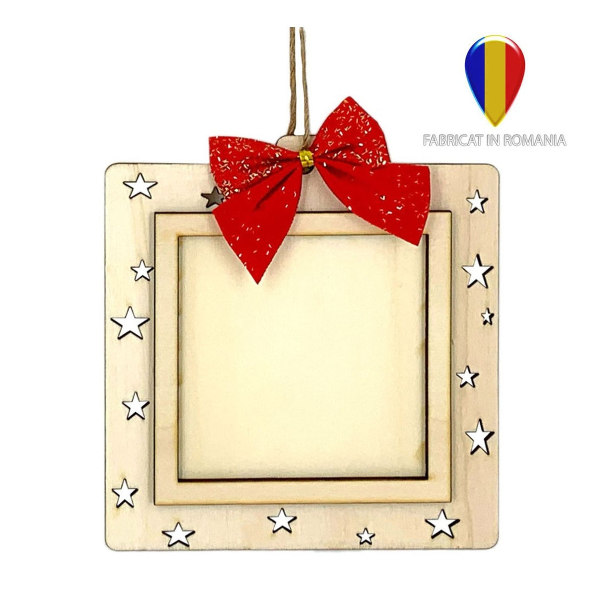 Ornament Crăciun pătrat personalizat cu poza ta – Atelier Magic